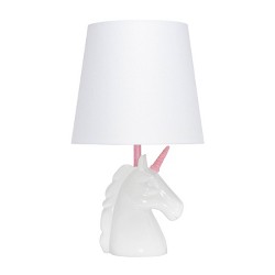 Round Prism Mini Table Lamp With Matching Fabric Shade Pink - Simple ...