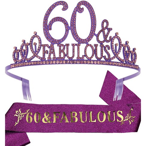 Meant2tobe 60th Birthday Sash And Tiara For Women - Purple : Target