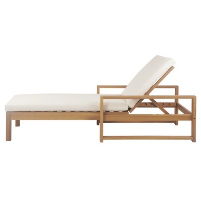 Gulches Light Teak Patio Chaise Lounges Set - Adjustable Outdoor Lounge ...