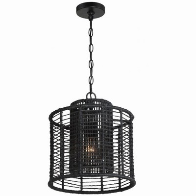 Crystorama Lighting Solaris 1 - Light Semi-flush Mount In Black : Target