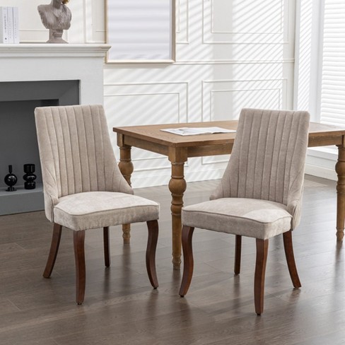 Dining Chairs Set Of 2, Upholstered Dining Chair With High Backrest ...
