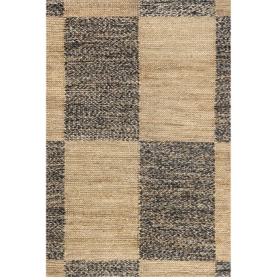 Nuloom Christana Traditional Checkered Jute Area Rug, 5' X 8', Ivory ...