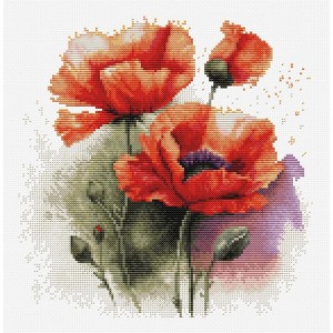 Luca-S The Poppy Flowers B7024L Counted Cross-Stitch Kit : Target