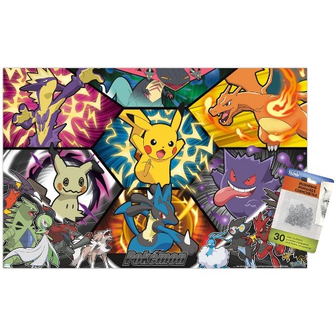 Trends International Pokémon: Battle Art - Group Unframed Wall Poster ...