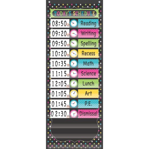 Teacher Created Resources® Chalkboard Brights 14 Pocket Daily Schedule ...