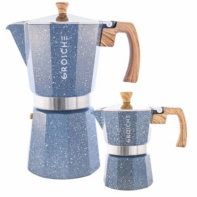 Pack of 2: GROSCHE MILANO STONE Stovetop Espresso Maker, Moka Pot ...