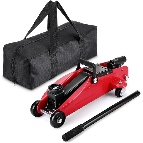 Portable floor jack with case store