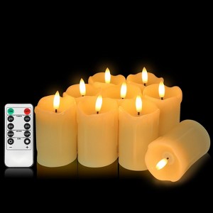 Real Wax Flameless LED Candles 9-Pack with Remote, Flickering Battery ...
