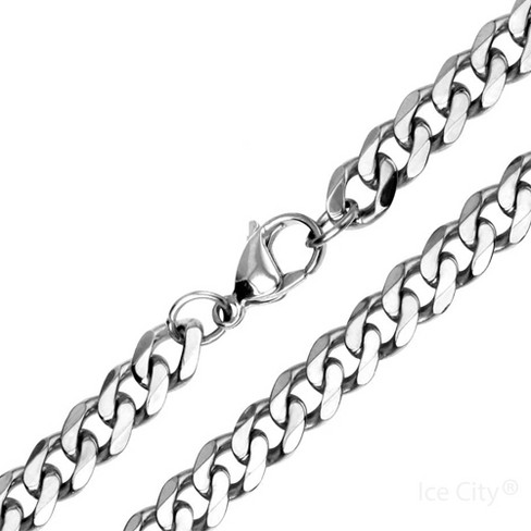 Ice City Cuban Link Chain For Men 8 Mm - Silver, 20" : Target
