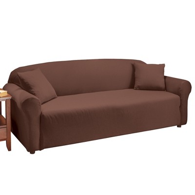 Collections Etc Double Diamond Stretch Furniture Cover Sofa Chocolate ...