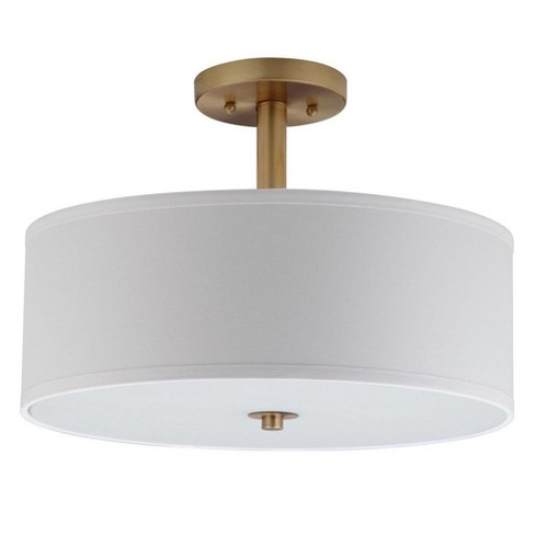 Clara 3 Light 16 Inch Dia Semi Flush Drum Light - Gold - Safavieh. : Target