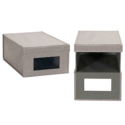Household Essentials Small Drop Front Vision Storage Box Silver : Target