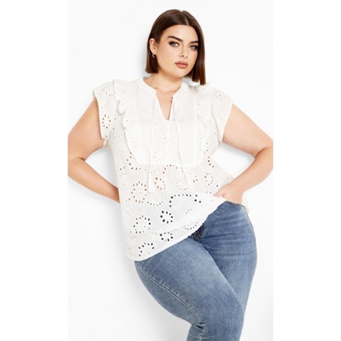 City Chic | Women's Plus Size Casey Top - White- 20w : Target