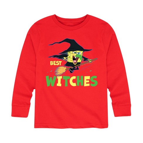 Spongebob Squarepants Best Witches Long Sleeve Graphic T-shirt - Red ...