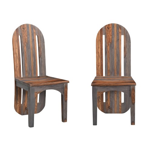 Treasure Trove Accents 2pk Halifax Dining Chairs Graystone: Solid Wood ...