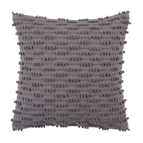 Saro Lifestyle Down-filled Nubby Design Throw Pillow, Slate, 20" X 20 ...