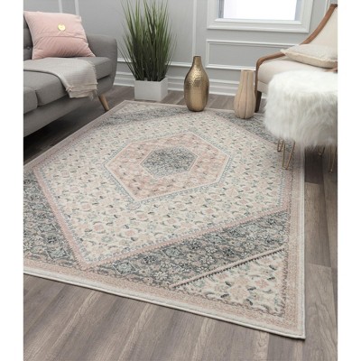 Rugs America Hanna Va40c Rose Garden Gray Floral Transitional Beige ...