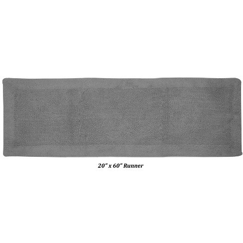 20" X 60" Edge Collection Gray 100% Cotton Rectangle Bath Rug - Better ...