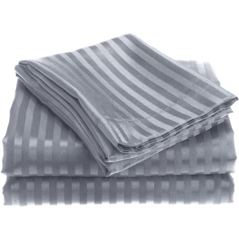 1800 Series Embossed Striped Wrinkle Resistant Sheet 4pc Set Full ...