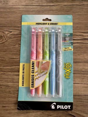Pilot 5ct Frixion Light Pastel Erasable Highlighters Chisel Tip ...