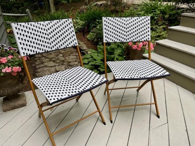 Emma & Oliver Ciel Set Of Two Indoor/outdoor Foldable Bistro Chairs ...