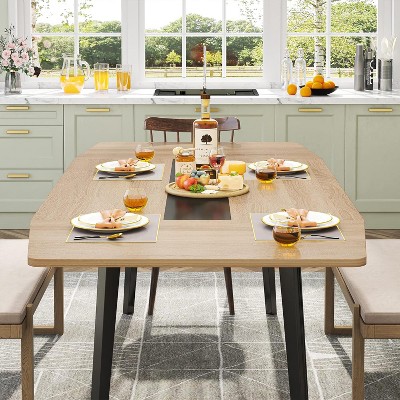 Tribesigns 70.8" Boat-shaped Dining Table For 6-8 People, Industrial ...