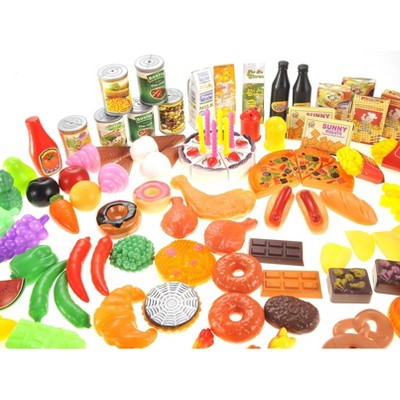 Link 130 Pcs Deluxe Pretend Play, Food Assortment Set, Plastic Grocery ...