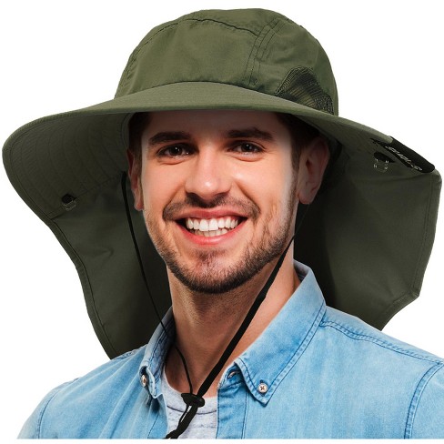 Solaris Neck Flap Fishing Safari Cap For Men & Women, Wide Brim Sun Hat ...