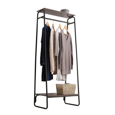 IRIS Metal Garment Rack with 2 Wood Shelves, PI-B2 : Target