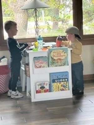 Kids' Art Activity Table With Storage And 2 Bonus Magnetic Display Bars ...