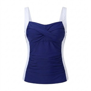 Anna-Kaci Swim Womens Tankini Swim Top with Twist Front Contrast Side ...