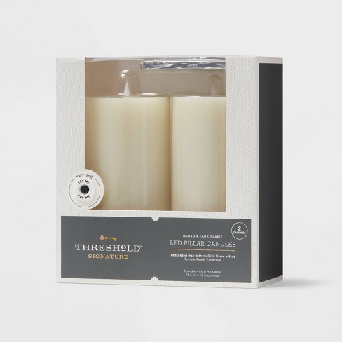 2pk 3" X 6" Led Candles Cream - Threshold™: Paraffin Wax, Traditional ...