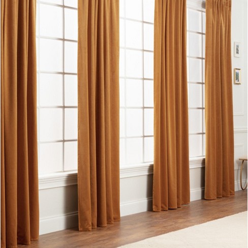 Chanasya 2pk Solid Velvet Room Darkening Blackout Privacy Window ...