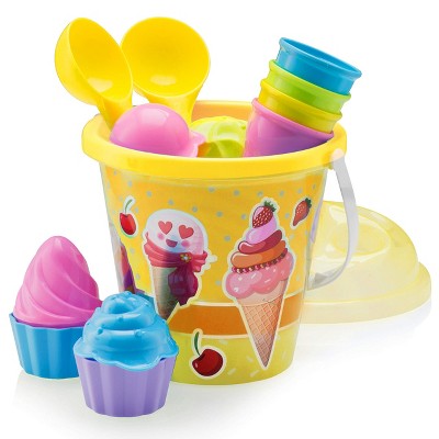 Top Race 9'' Ice Cream Sand Toy - Yellow - 16 Pieces : Target