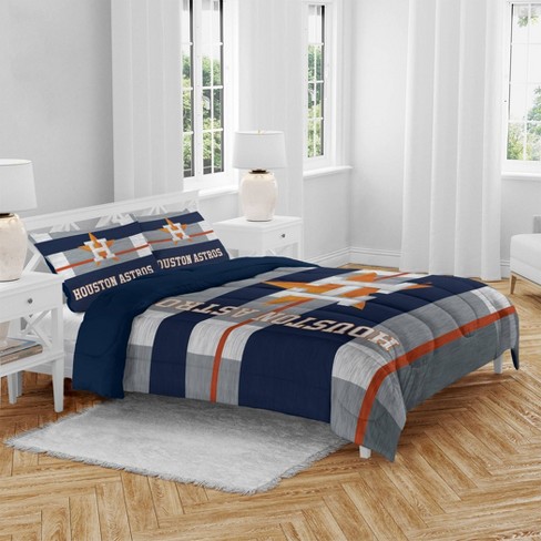 Mlb Houston Astros Heathered Stripe Queen Bedding Set In A Bag - 3pc ...
