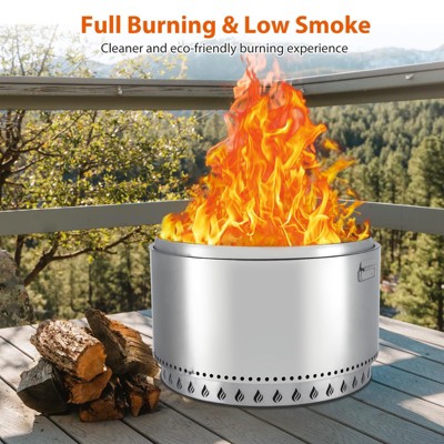 Smokeless Fire Pit, Portable Outdoor Firepit, 20.5 Inches - Round ...