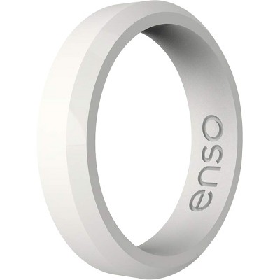 Enso Rings Thin Bevel Series Silicone Ring - White - 6 : Target