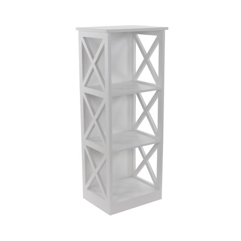 40" Contemporary 3 Tier Wooden Shelf White - Olivia & May: Indoor Mdf ...