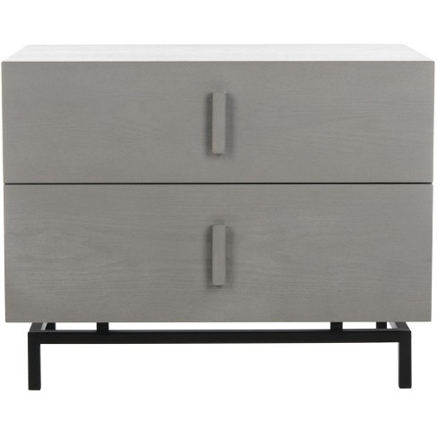 Herschel 2 Drawer Cabinet - Grey/black - Safavieh : Target