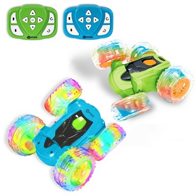Contixo Sc3 Rc Flip Racer Stunt Car 2-pack Blue And Green : Target