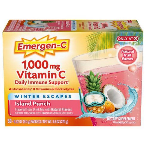 Emergen-c Winter Escapes Island Punch - 30ct : Target