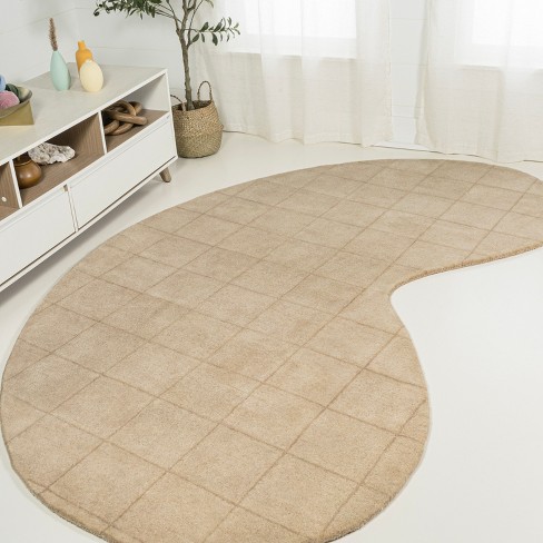 Jonathan Y Bean Modern Plaid Grid Handwoven Wool Beige/light Brown 4 Ft ...