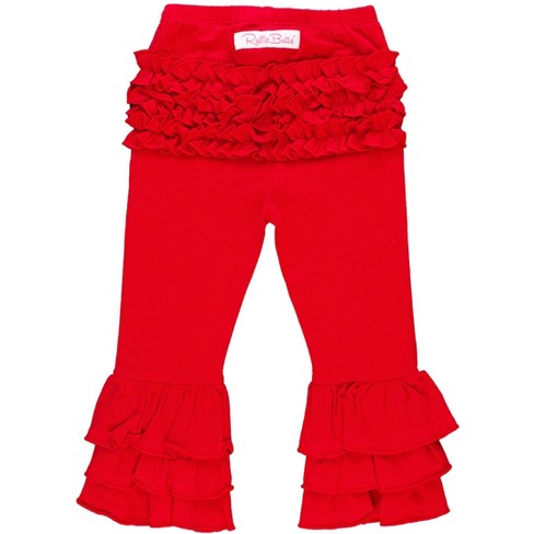 Rufflebutts Toddler Girls Ruffle Flare Pants - Red, 3t : Target