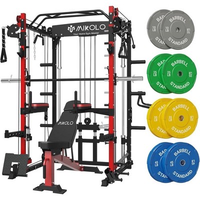 Er Kang Folding Squat Rack, Wall Mounted Power Rack With Cable ...