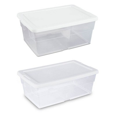 Sterilite 6 Quart Clear Multipurpose Plastic Storage Tote, 12 Pack ...