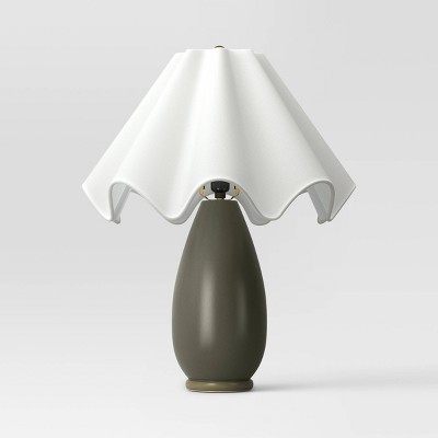 Wavy Shade Collection With Ceramic Base Table Lamp Green - Threshold ...
