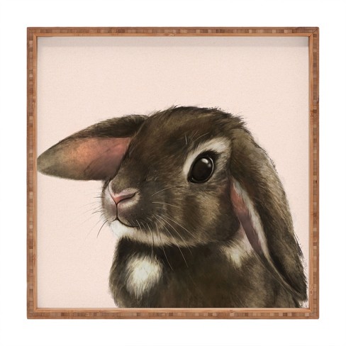 Laura Graves Baby Bunny 12" X 12" Bamboo Tray - Deny Designs : Target