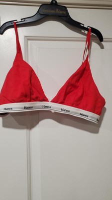 Hanes Originals Women's 2pk Stretch Triangle Bralette Mho102 - Red/gray ...