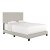 Full Monroe Linen Upholstered Platform Bed Frame Light Beige - Eco ...