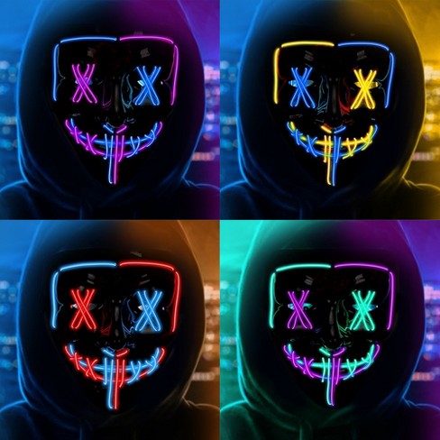 Whizmax[4pack]x-eye Scary Mask Led Mask---led Light Up Mask Crossover ...